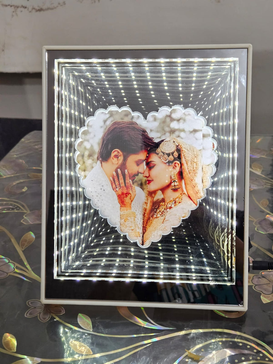 Magic Photo Frame With Mirror 3d effect - Heart Shape – Kitchenly.pk